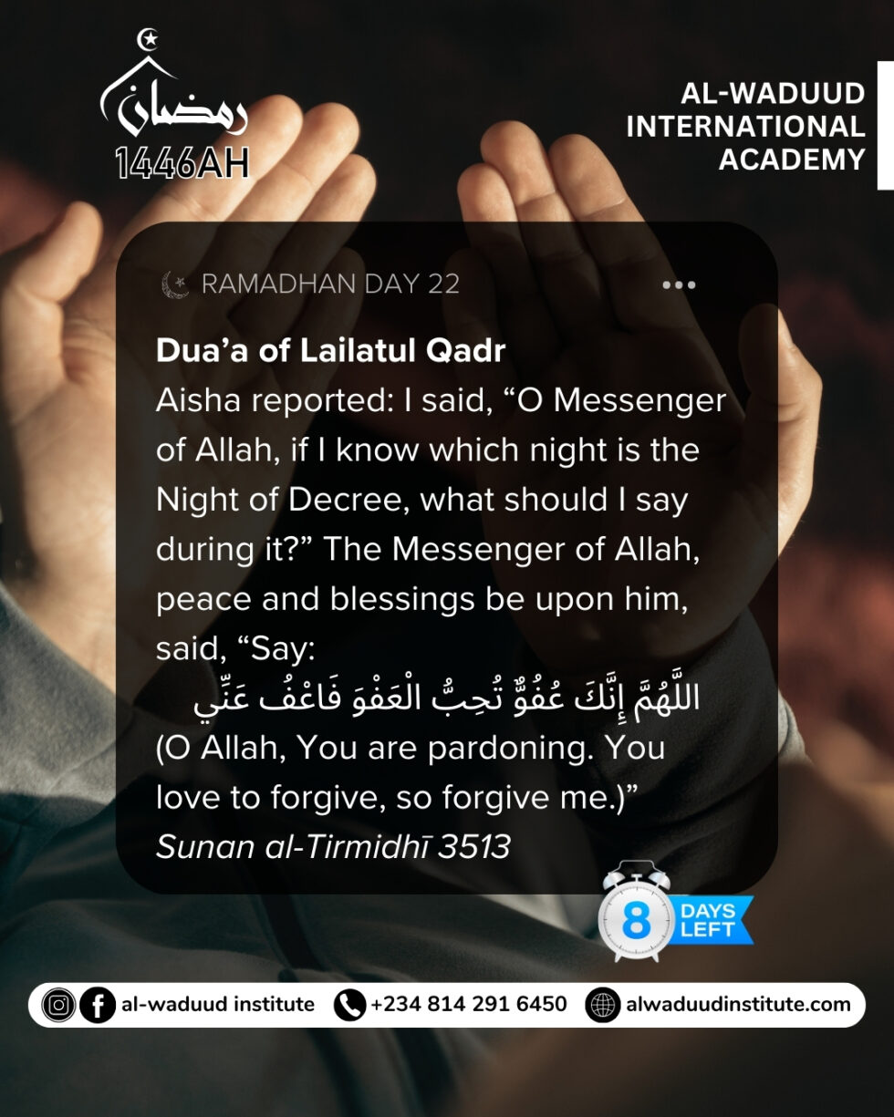 Day 22 – The Du’a of Laylatul Qadr: Seek Allah’s Forgiveness | Al ...